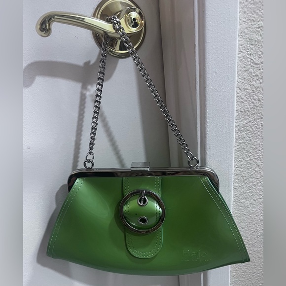 Beijo | Bags | Stunning Beijo Lime Green Clutchpurse With Chain | Poshmark